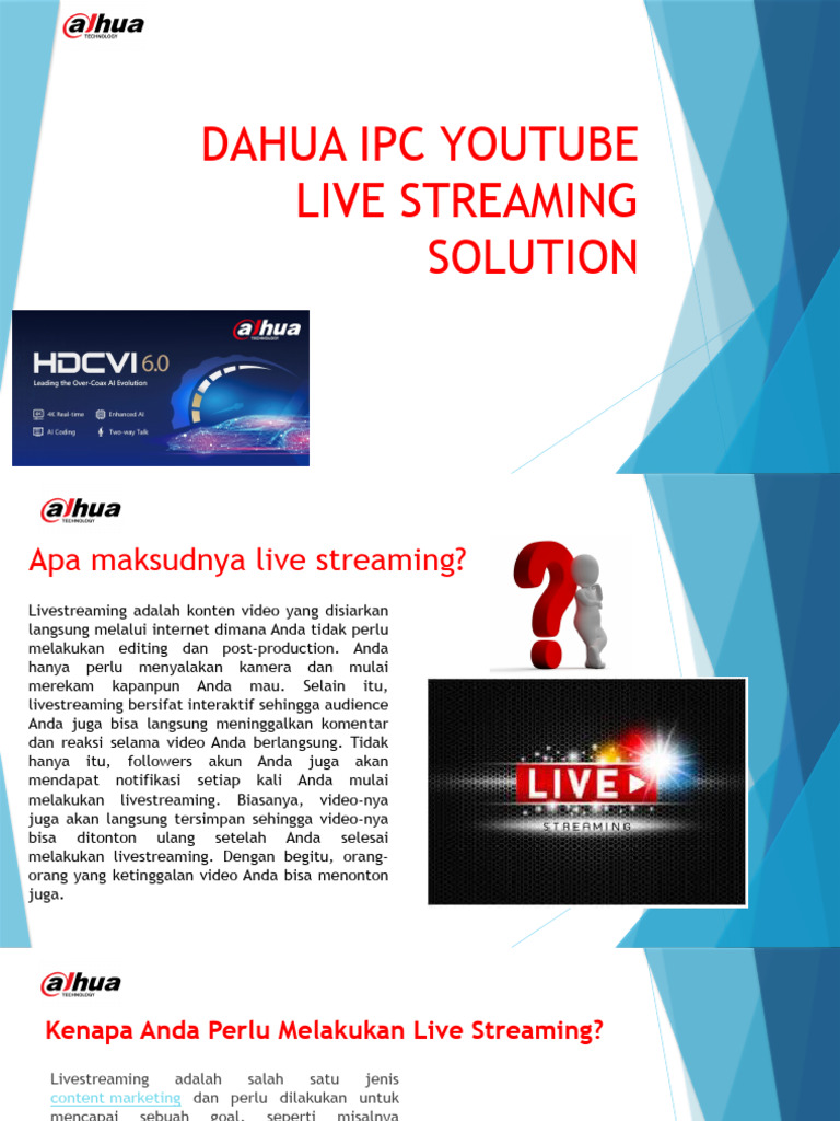 Dahua Ipc Youtube Live Streaming Solution | PDF