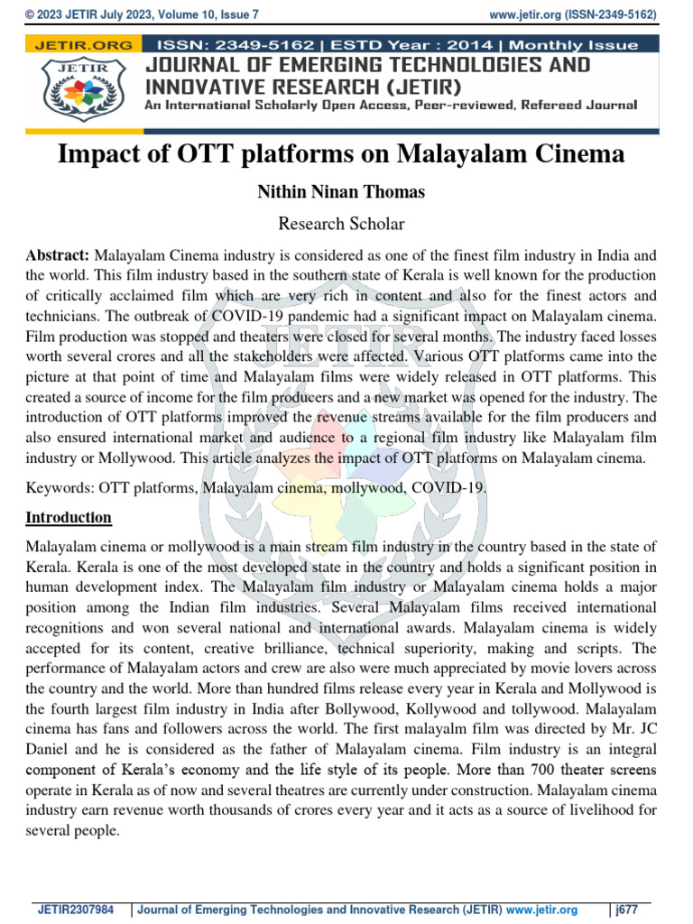 JETIR2307984 | Download Free PDF | Movie Theater | Streaming Media