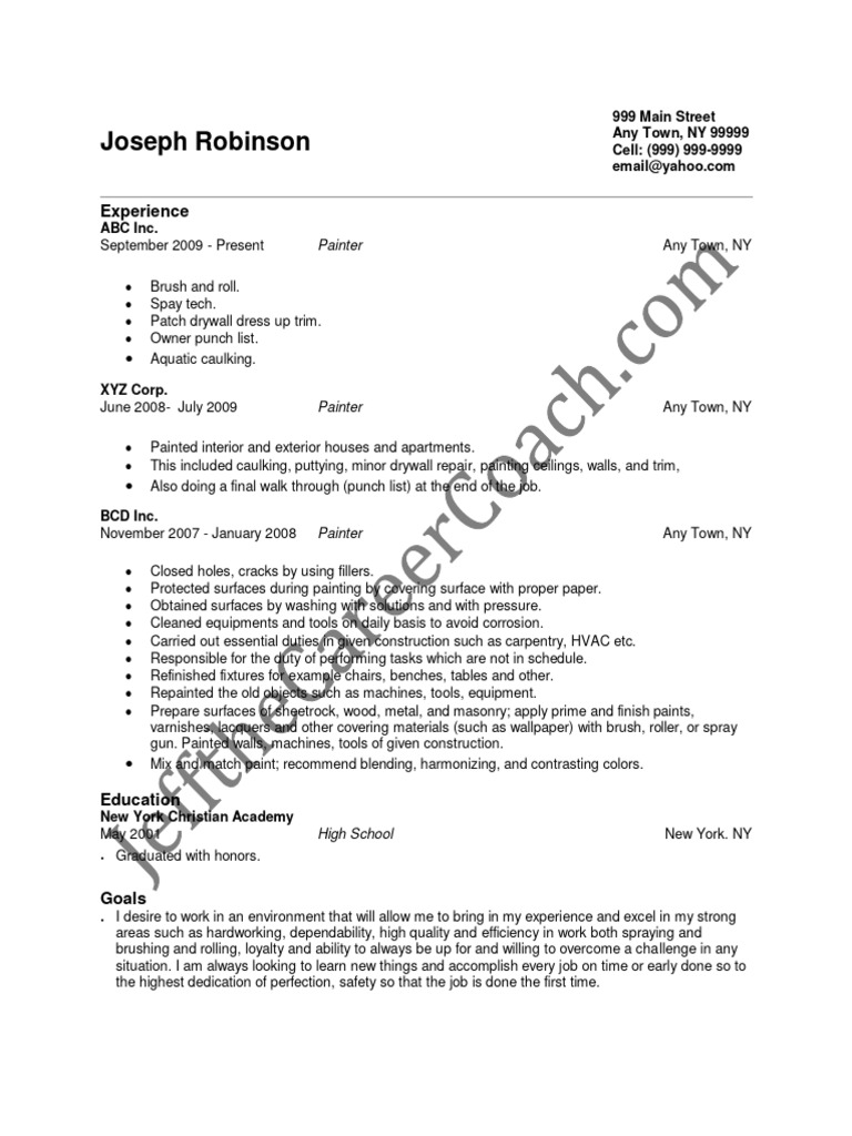 Sample Painter Resume Template | PDF | Paint | Paintings