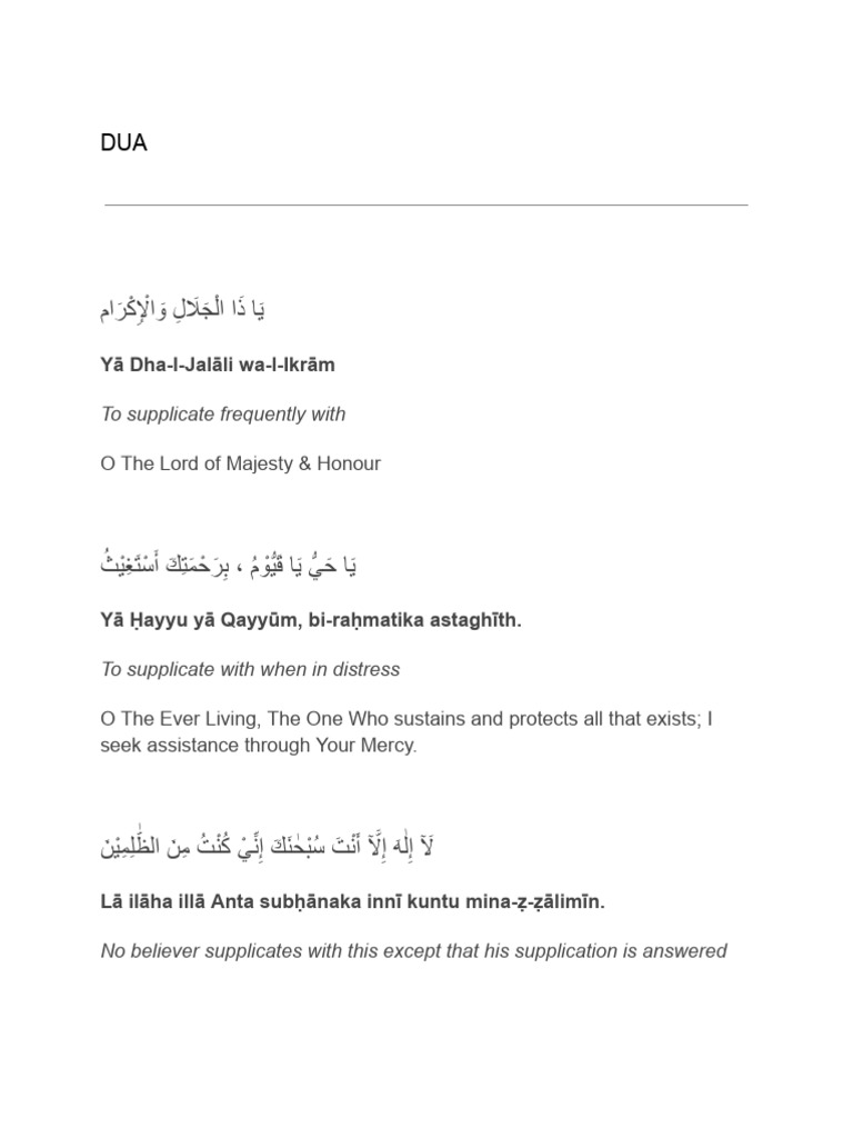 Duas | PDF | Allah | Religious Belief And Doctrine