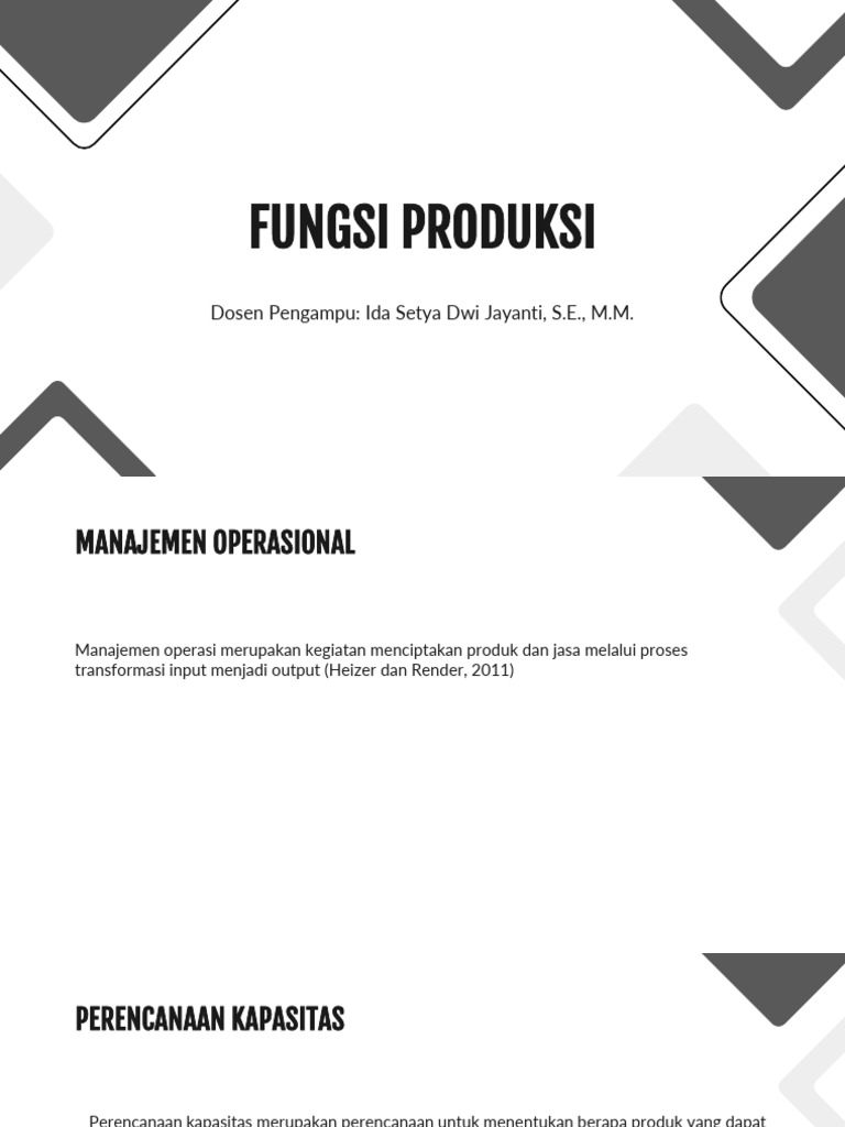 Materi Fungsi Produksi | PDF