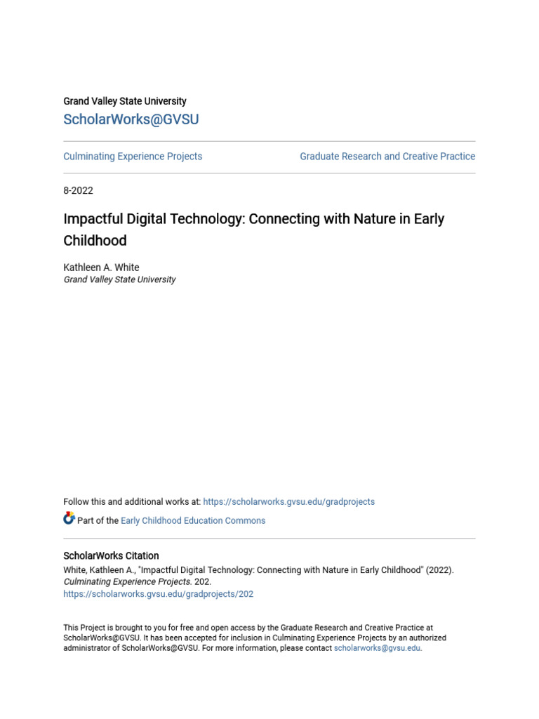 Impactful Digital Technology - Connecting With Nature in Early Childhood | Download Free PDF ...