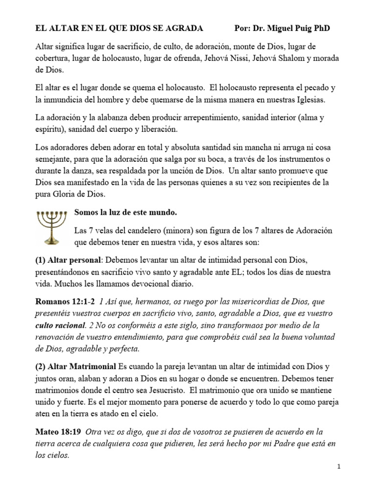 El Altar | PDF | Dios | Santo