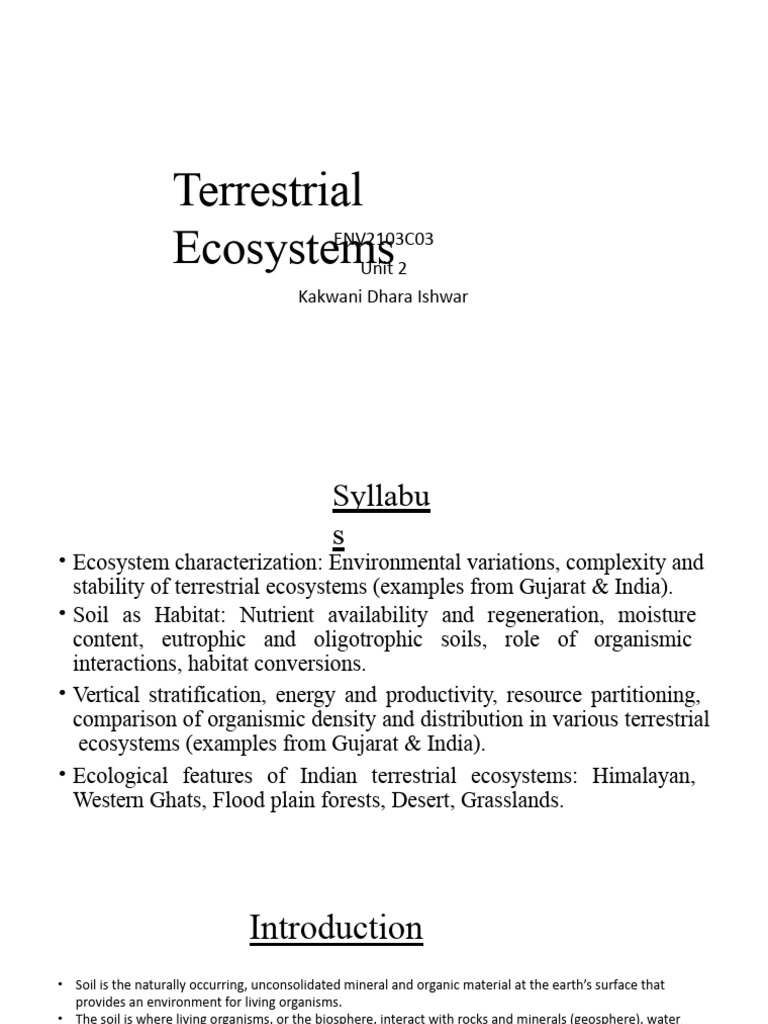 Terrestrial Ecosystems Class | PDF | Soil | Agriculture