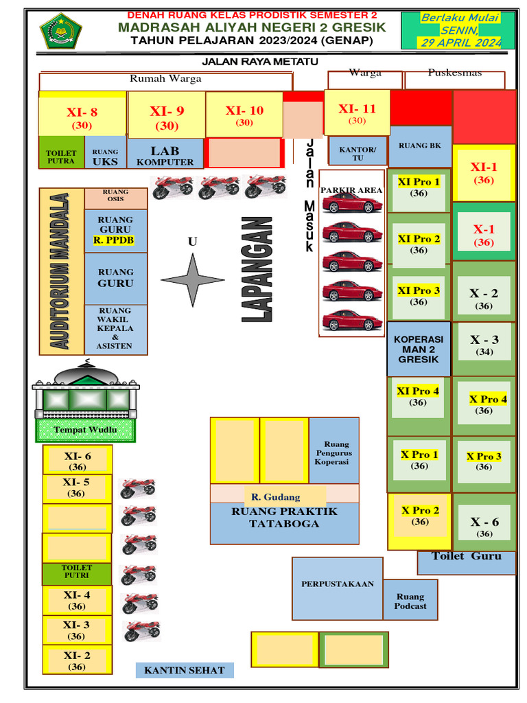 Denah Ruang Prodistik Sem II TA. 2023-2024 | PDF