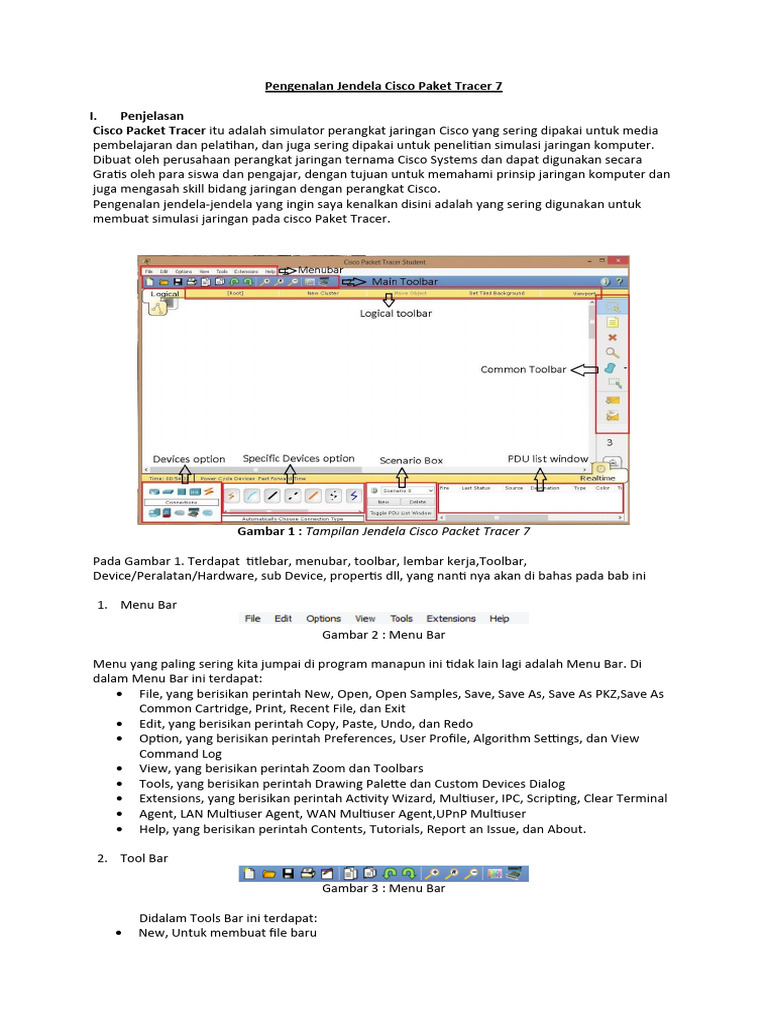 Pengenalan Jendela Cisco Paket Tracer | PDF