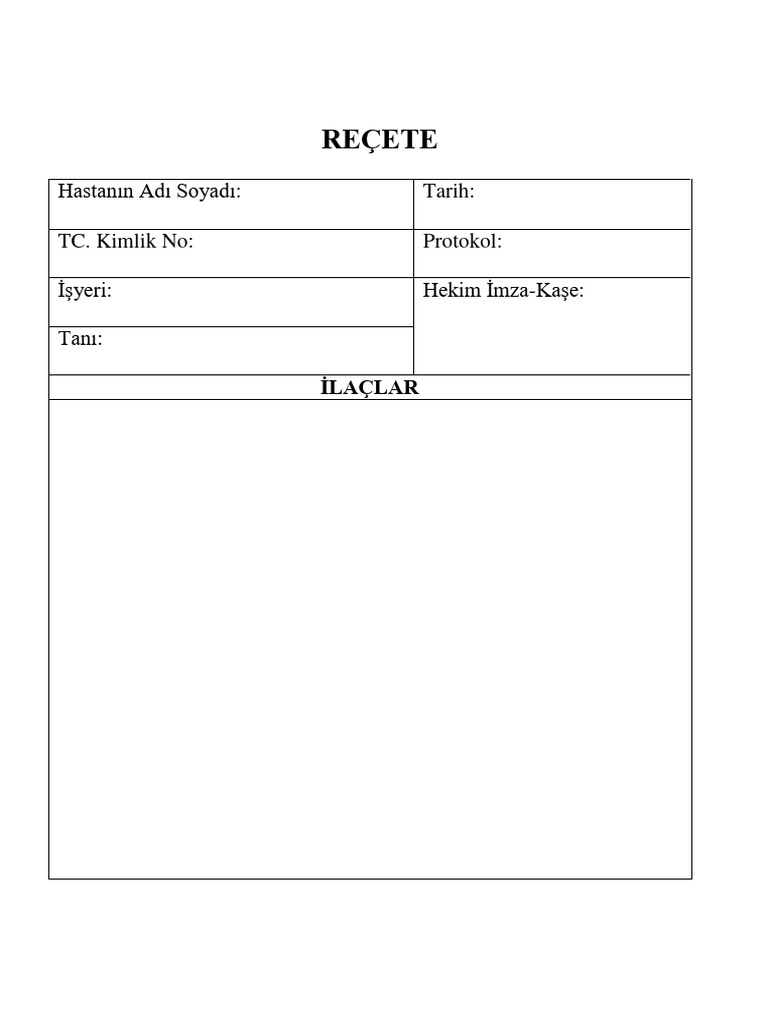 Reçete Örneği̇ | PDF