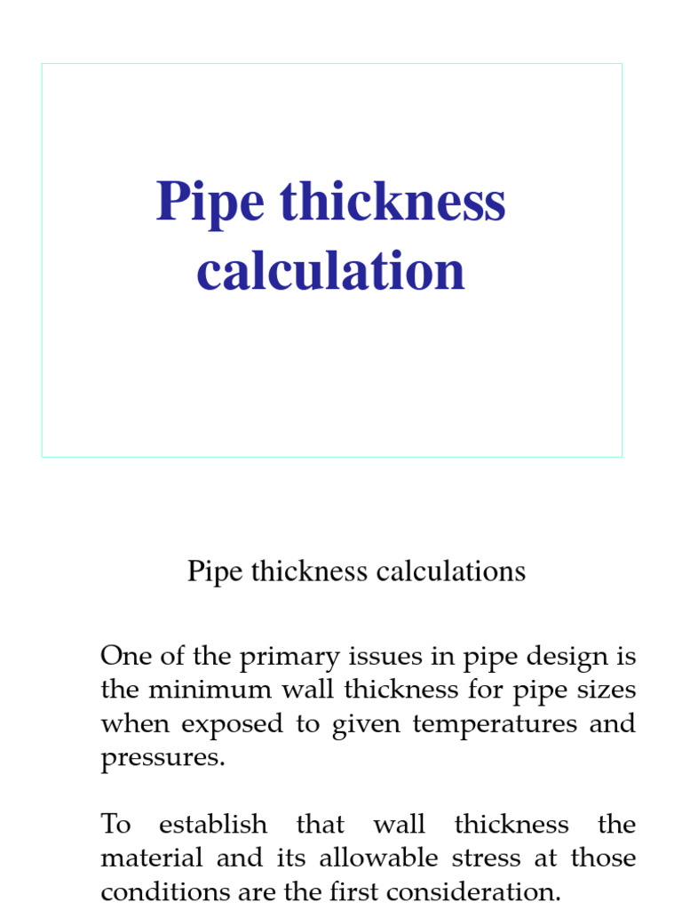 Pipe Thickness for Engineers | PDF