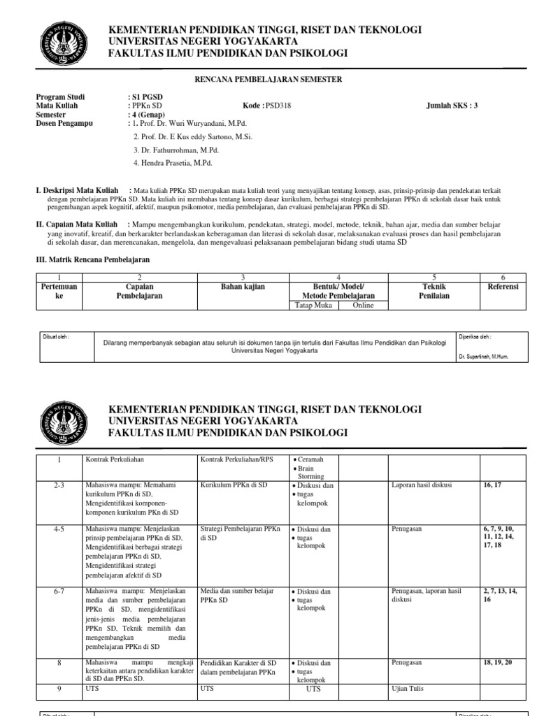 RPS PPKN SD 2024 Genap | PDF