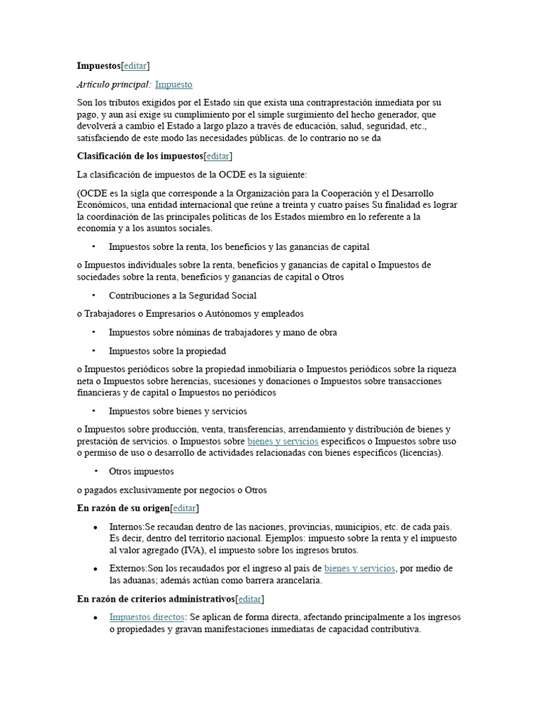 Concepto de Impuestos | PDF | Impuestos | Economias