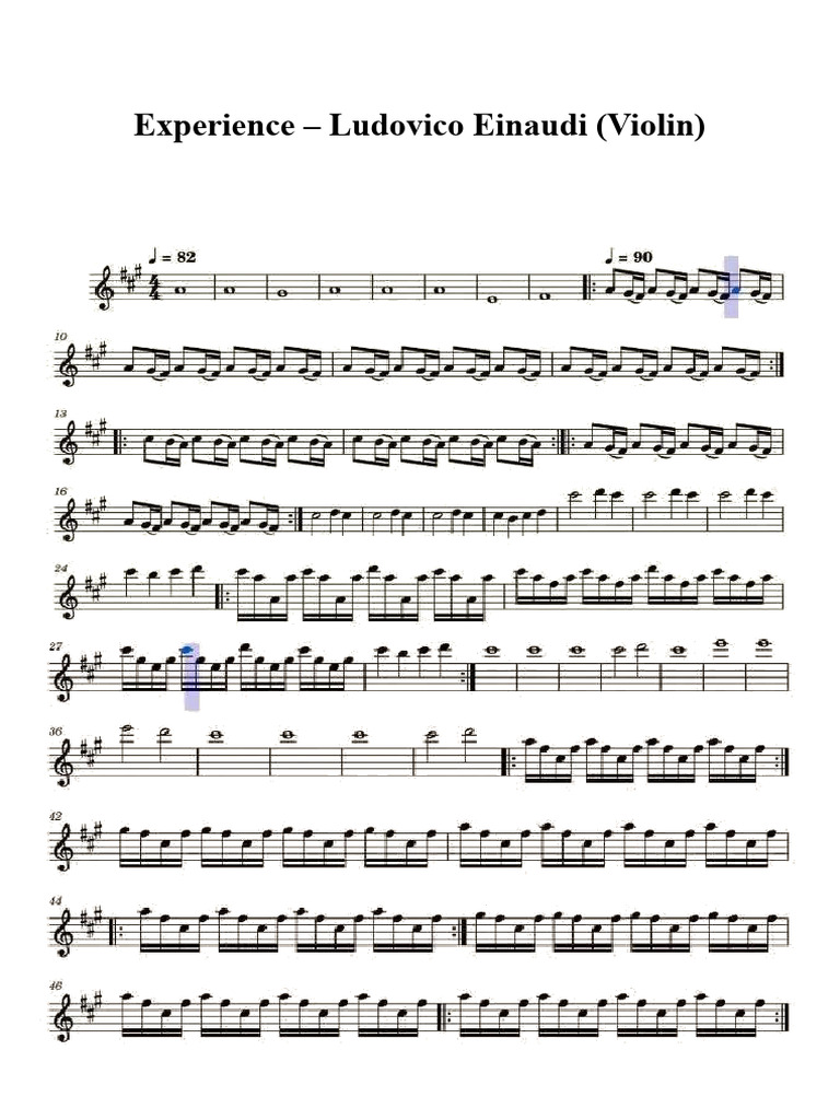 Experience - Ludovico Einaudi (Violin) 1 | PDF