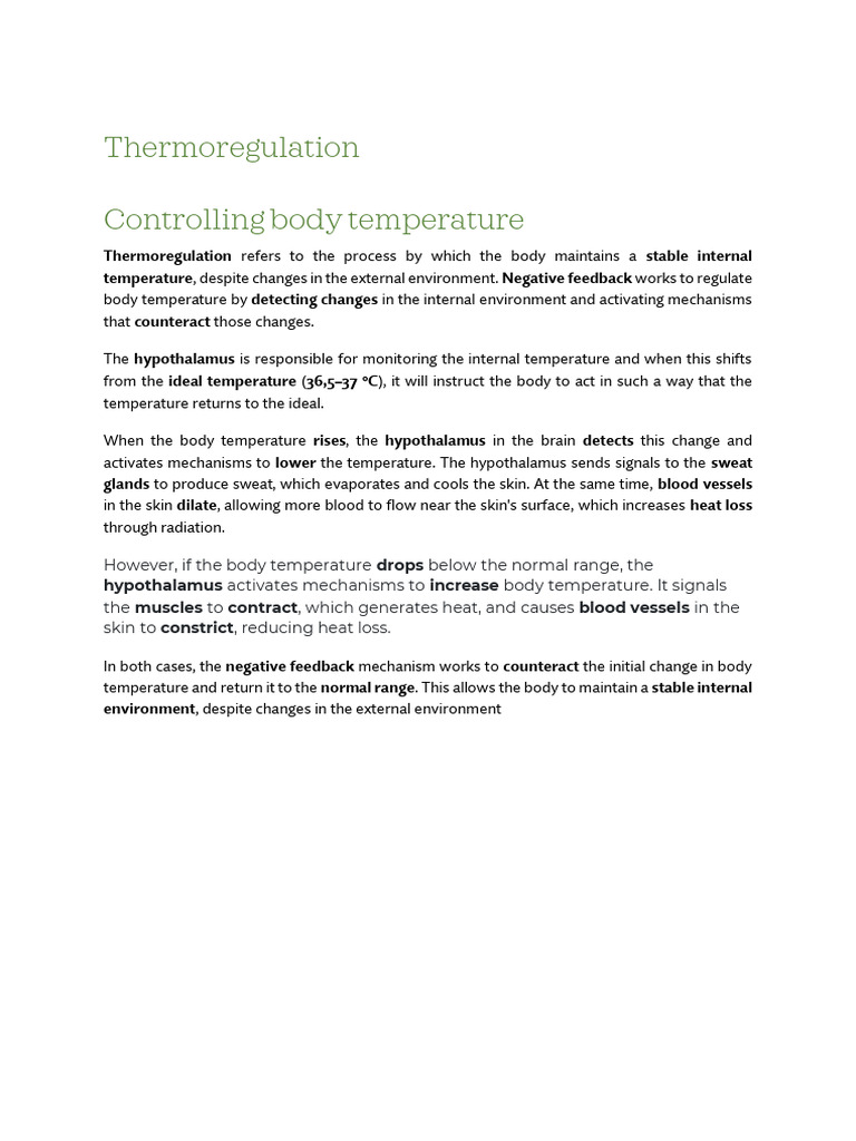 Thermoregulation Pdf Skin Thermoregulation
