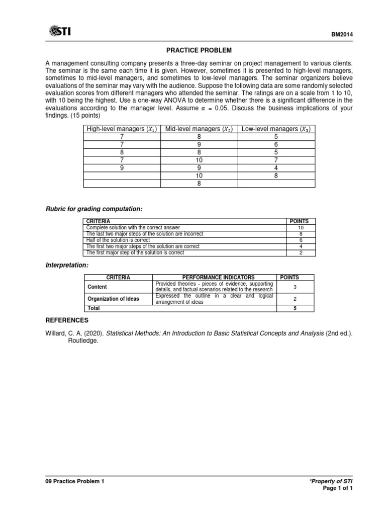 09 Practice Problem 1 | PDF | Statistics | Scientific Method