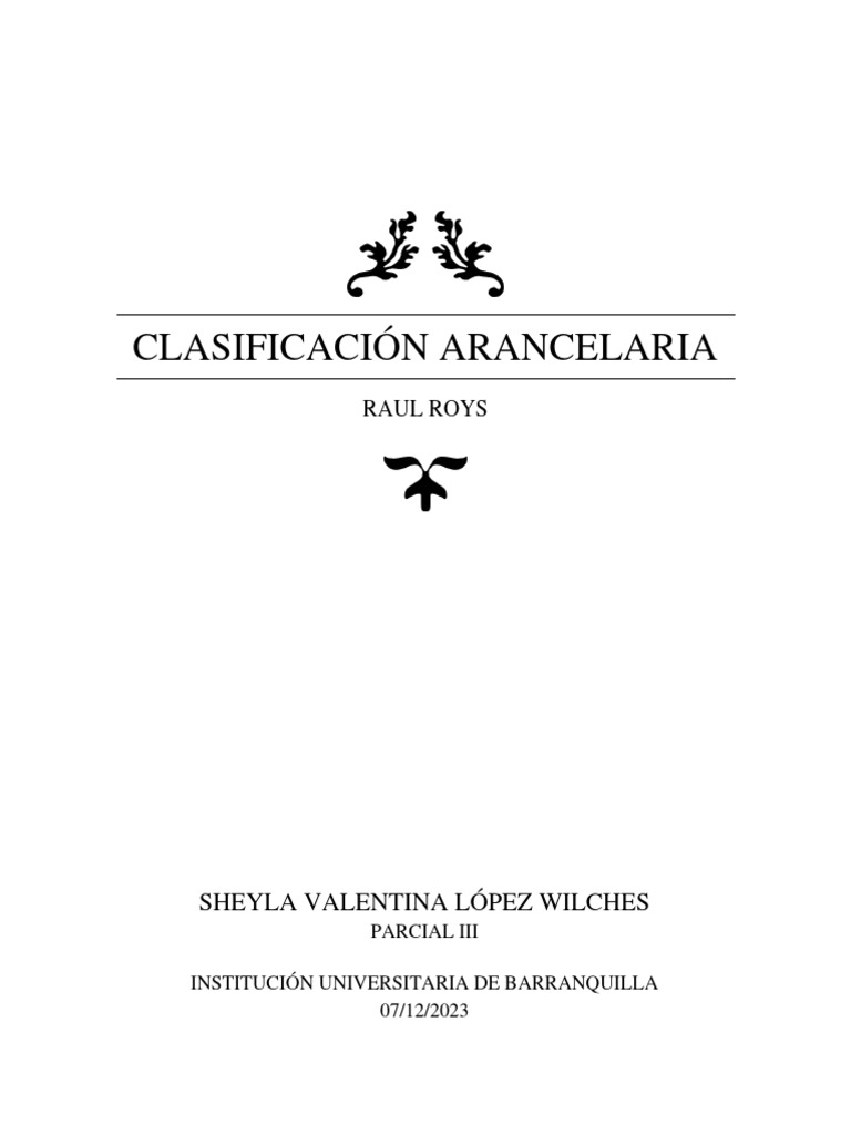 Sheyla Lopez - Clasificacion Arancelaria-Parcial III | PDF
