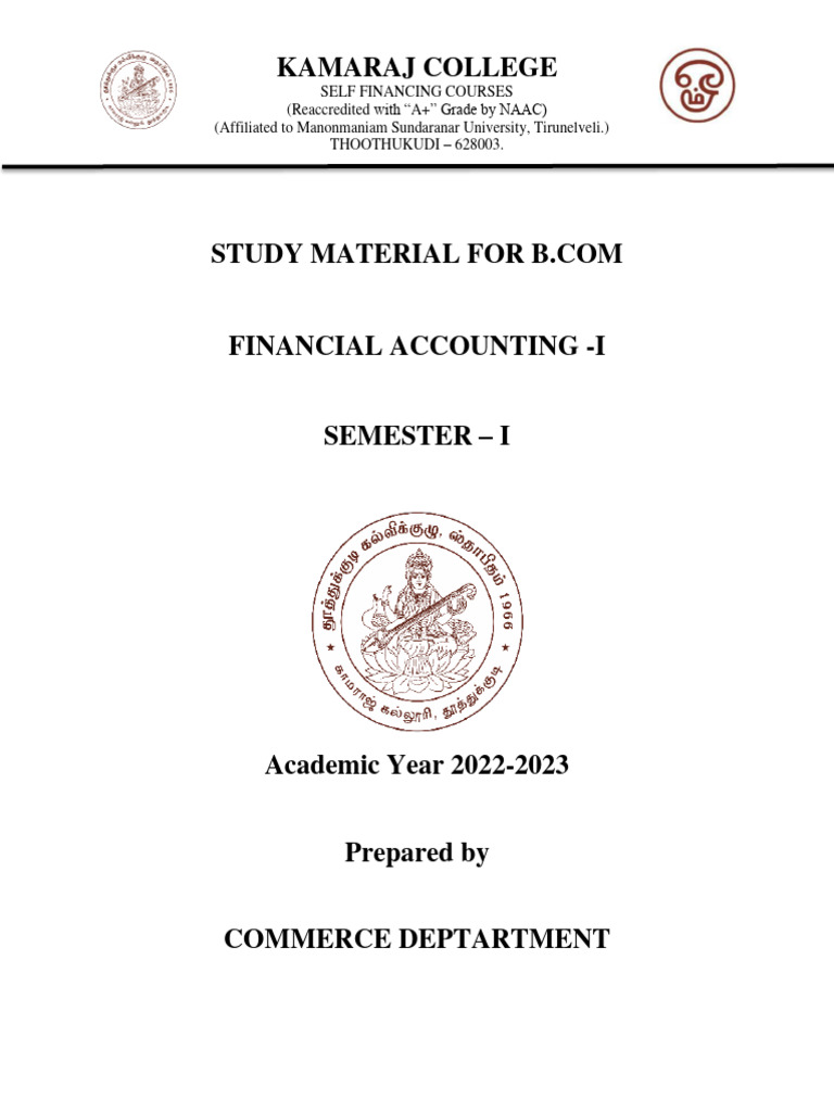 Core Financial Accounting I | PDF | Debits And Credits | Negotiable ...