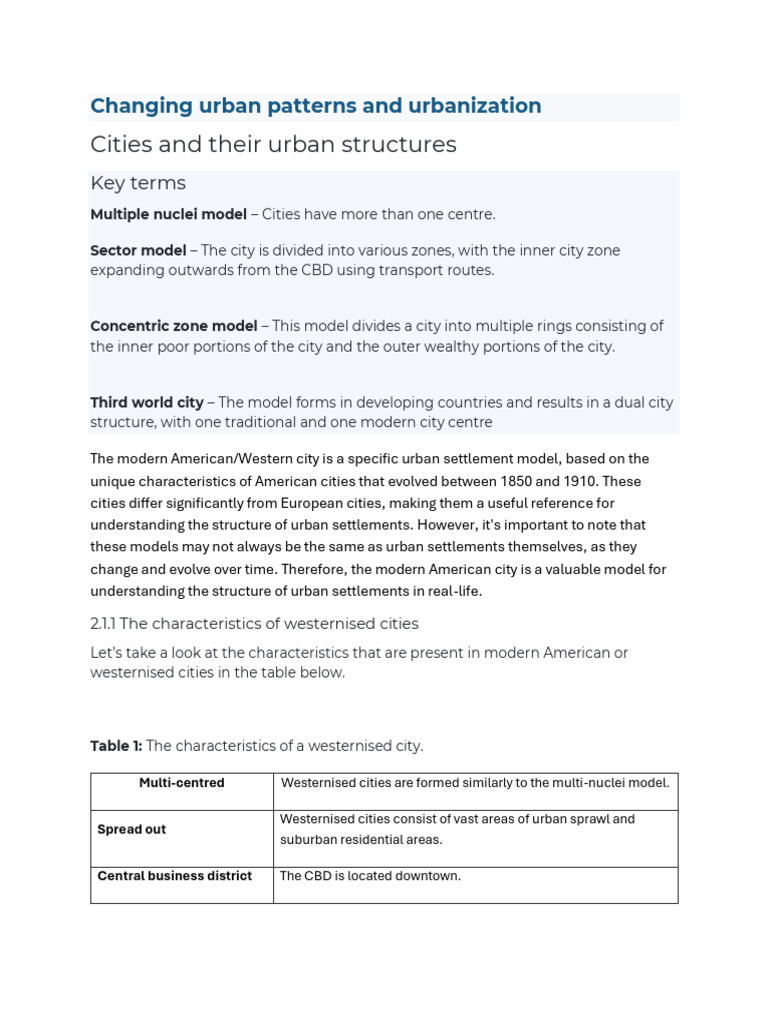Changing Urban Patterns and Urbanisation | PDF | Urbanization | Force
