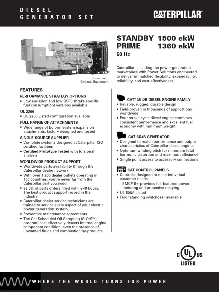 Caterpillar-3512B-1500-spec-sheet | PDF | Radiator | Machines