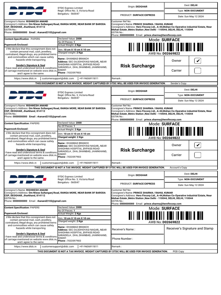 Shipping Label D02669822 | PDF | Mail