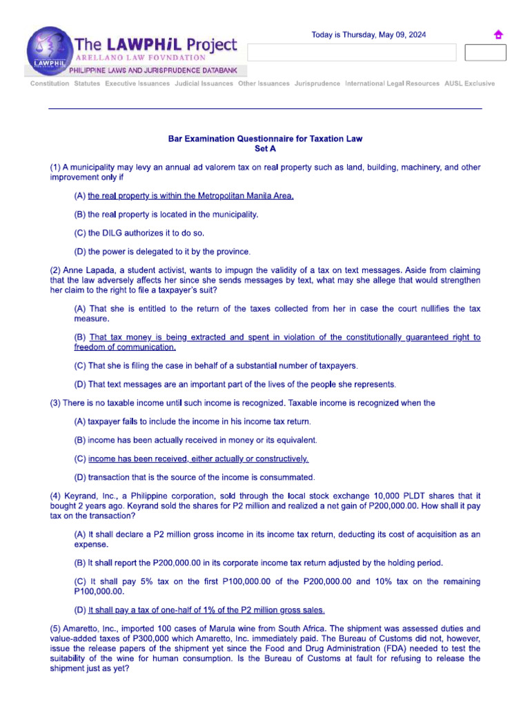 TAX Questionnaires | PDF
