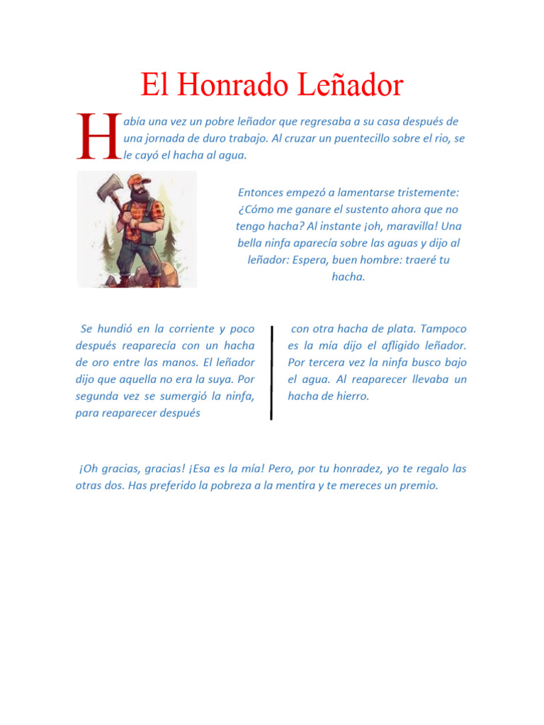 El Honrado Leñador - Docx PRACTICA | PDF