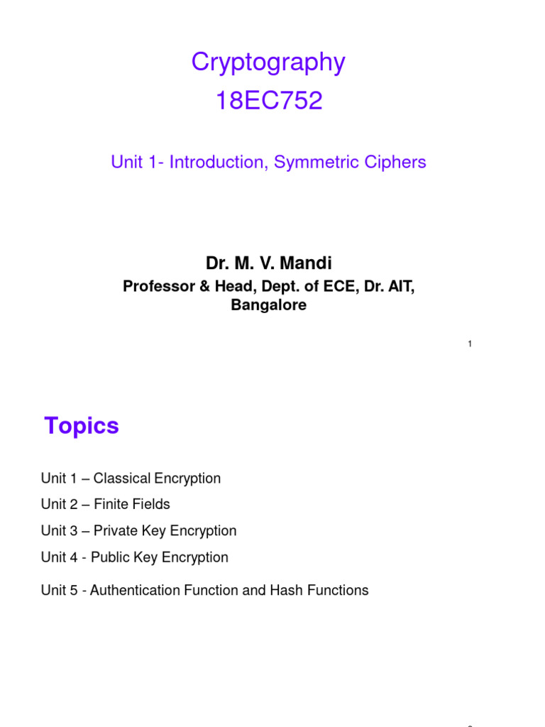 pptUnit 1_Introduction | PDF | Cryptography | Cryptanalysis