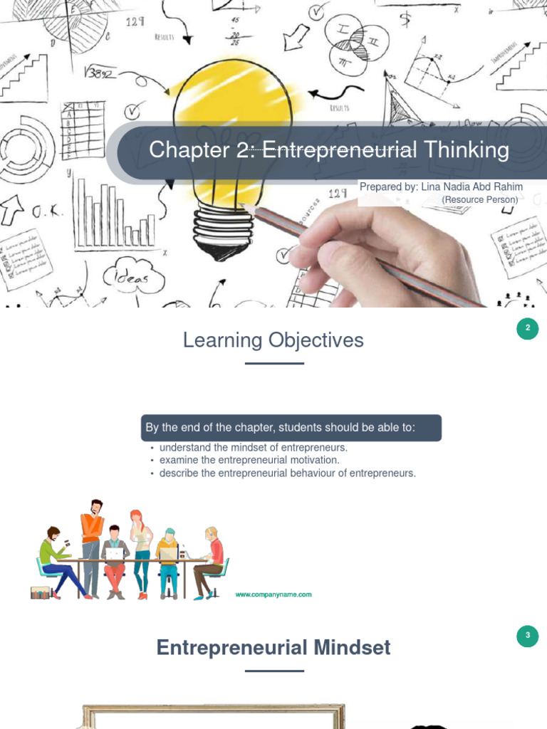 Chapter 2 Entrepreneurial Thinking | PDF | Motivational | Motivation