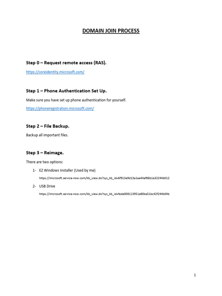 Reimage and Domain Join | PDF
