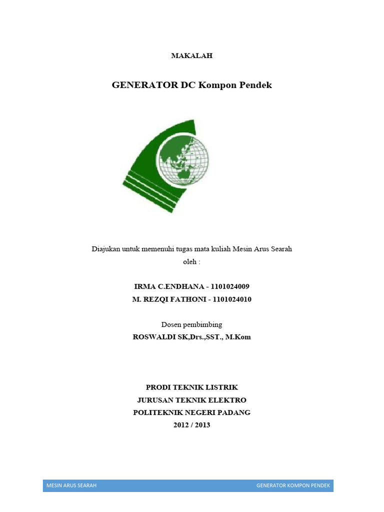 Dokumen - Tips Presentasi Mas Generator Kompon Pendek | PDF