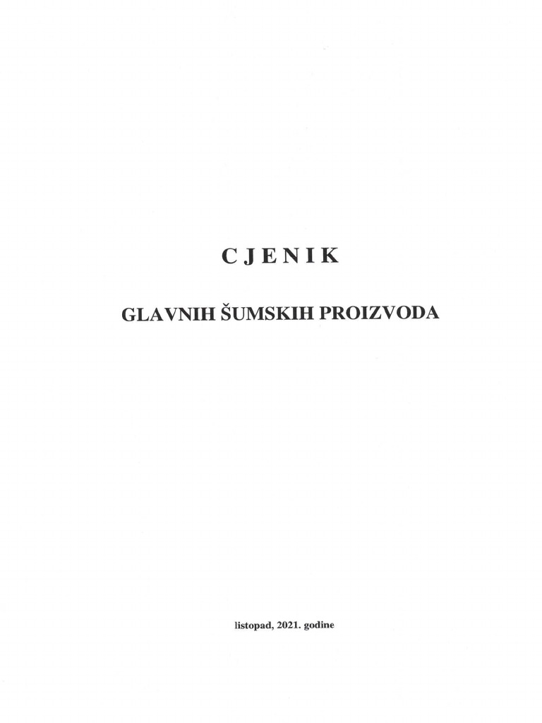 Cjenik Glavnih Šumskih Proizvoda | PDF