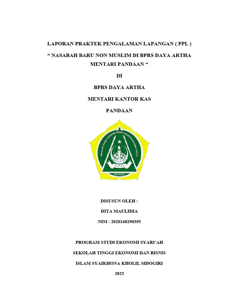 Dita Maulidia Laporan PPL Dam 2023 | PDF | Karier & Perkembangan | Bisnis