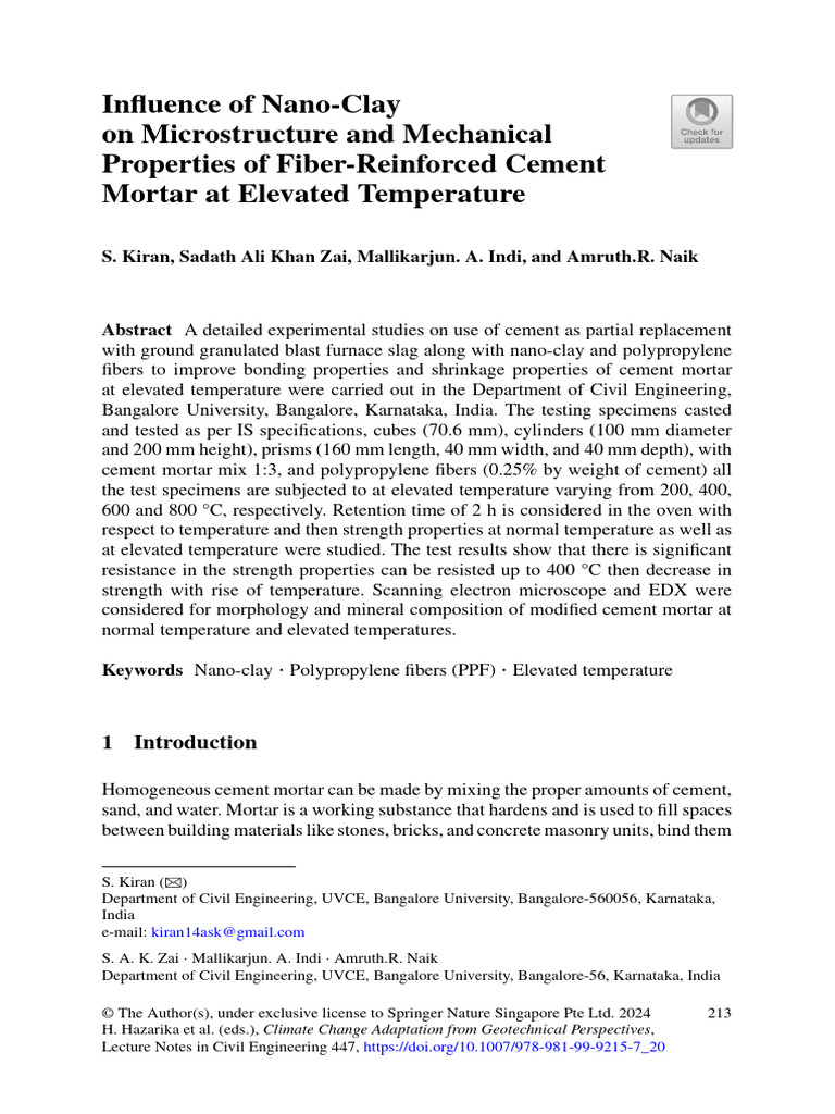 Springer Journal Paper Published (CREST) | PDF | Concrete | Cement