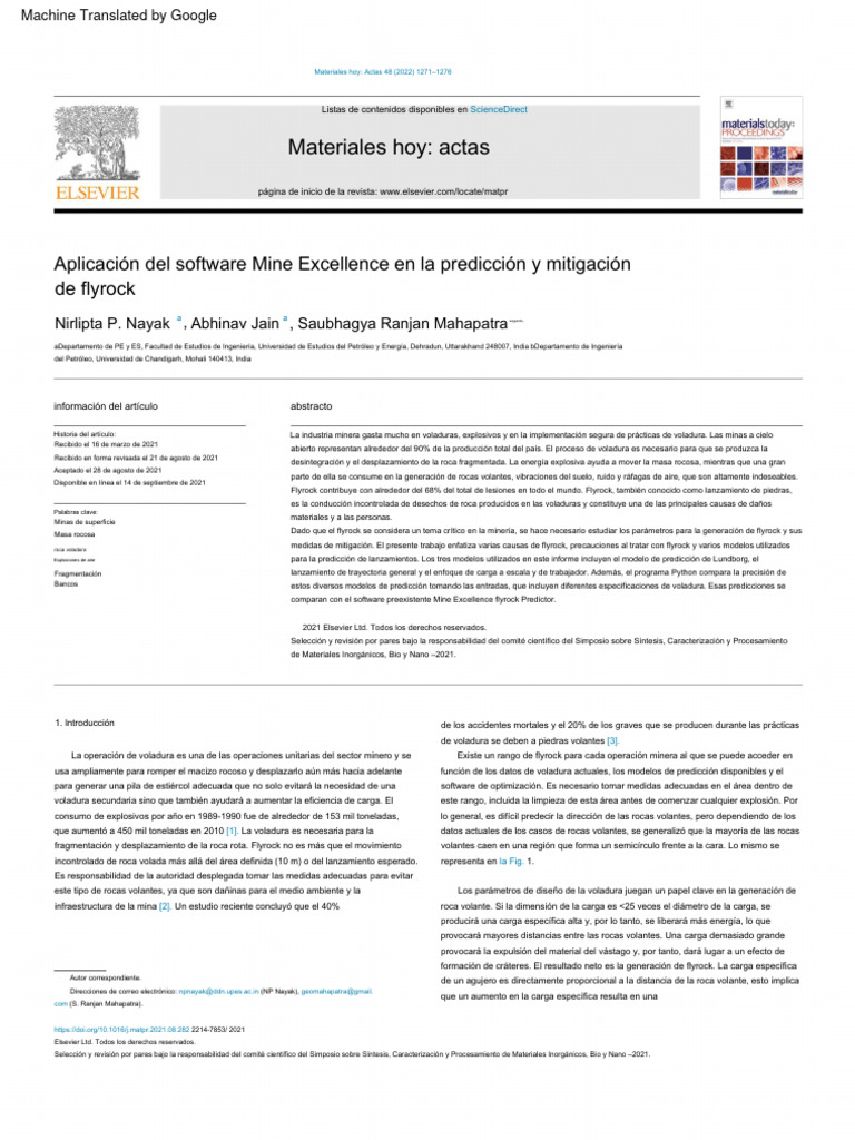 Predicción de Flyrock en Minería | PDF | Minería | Ciencias de la Tierra