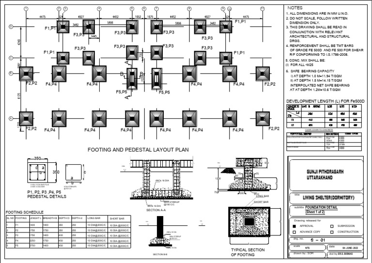 FOUNDATION-LIVING SHELTER WITH DRMITORY-Layout1 | PDF
