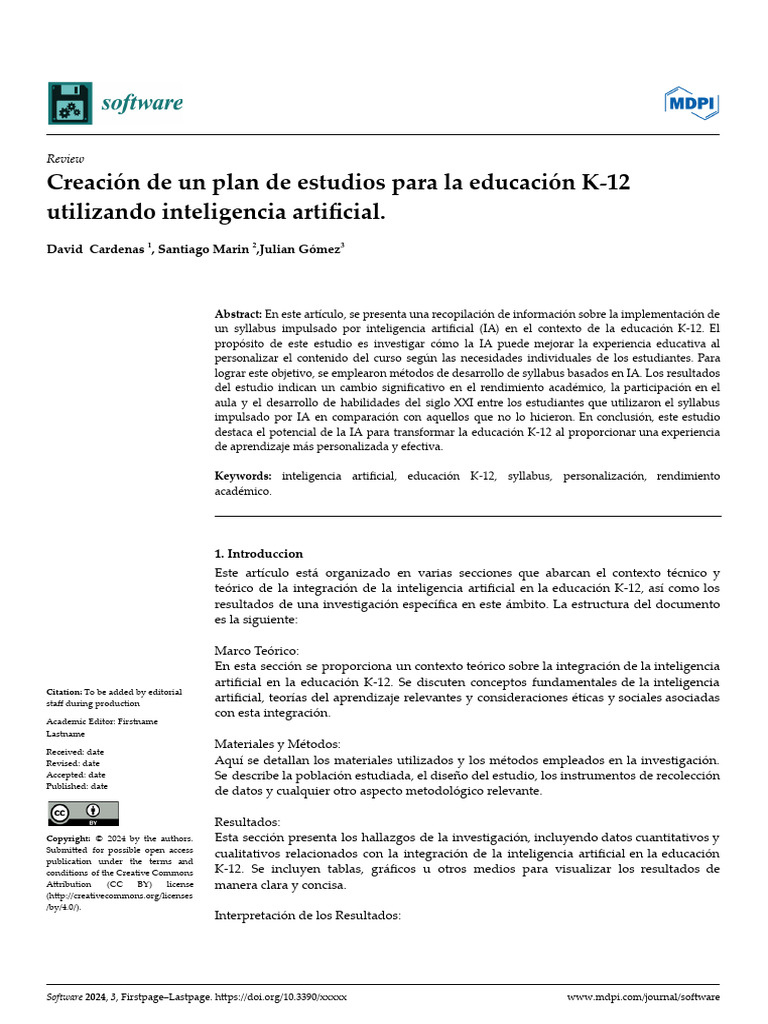 Creación de Un Plan de Estudios para La Educación K-12 Utilizando ... Creación de Un Plan de Estudios para La Educación K-12 Utilizando ...