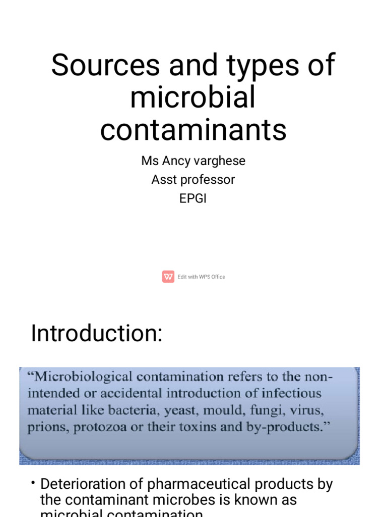 Sources and Types of Microbial Contaminants | PDF | Foodborne Illness ...