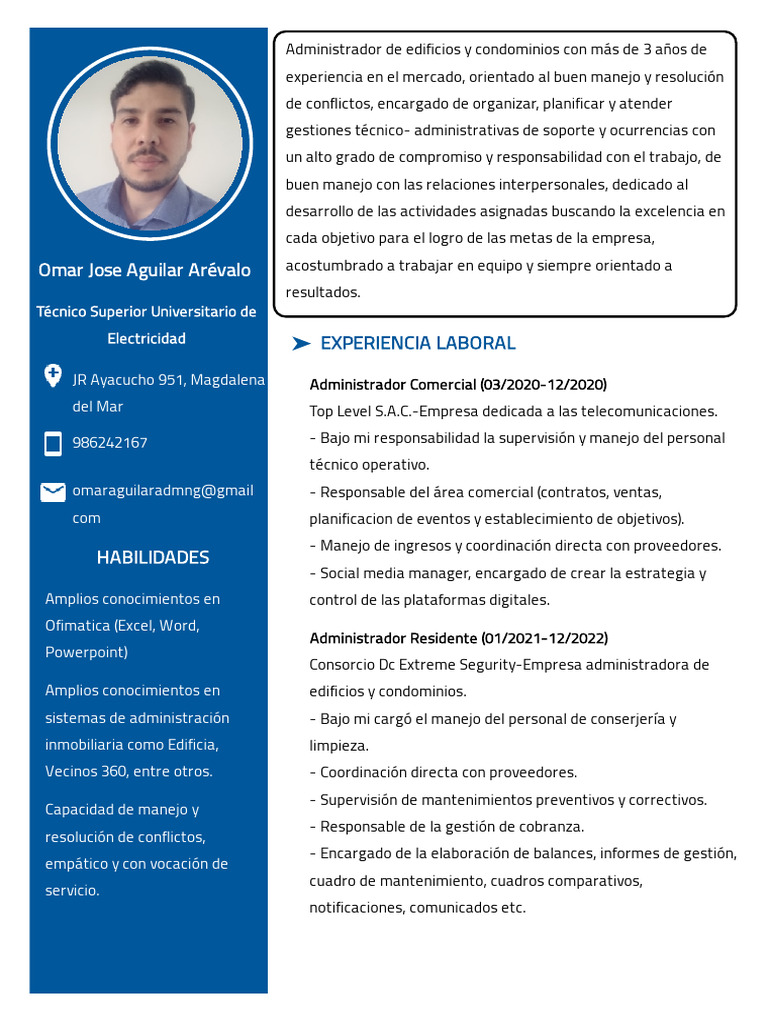 CV Omar Aguilar | PDF | Condominio | Economias