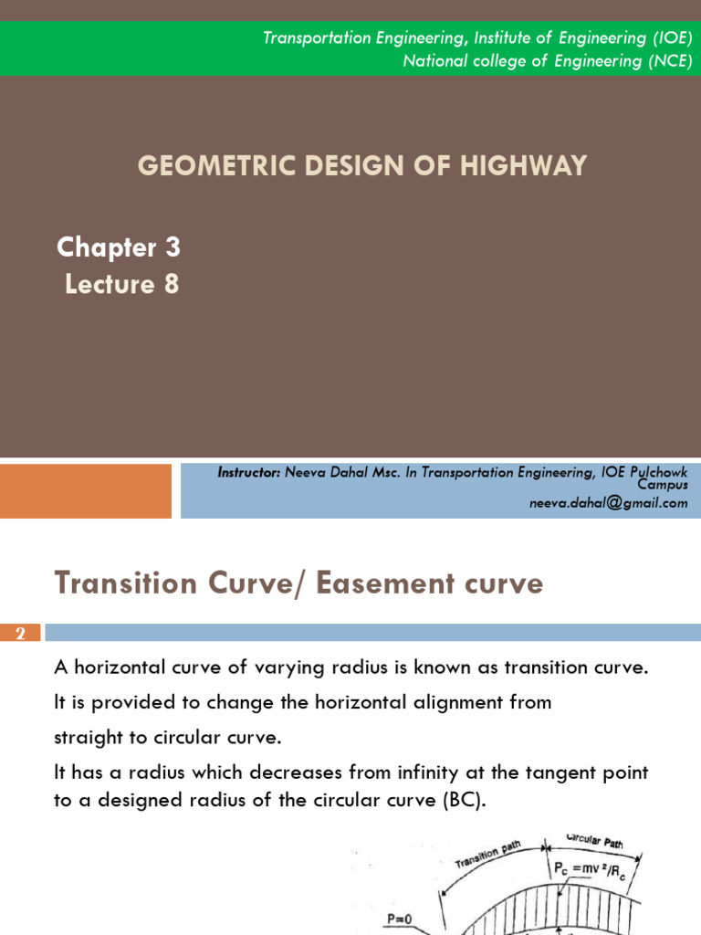 Transition Curves in Highway Design | PDF | Analytic Geometry | Geometry