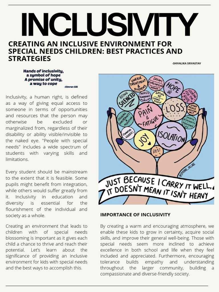 Creating An Inclusive Environment For Special Needs Children Best ...