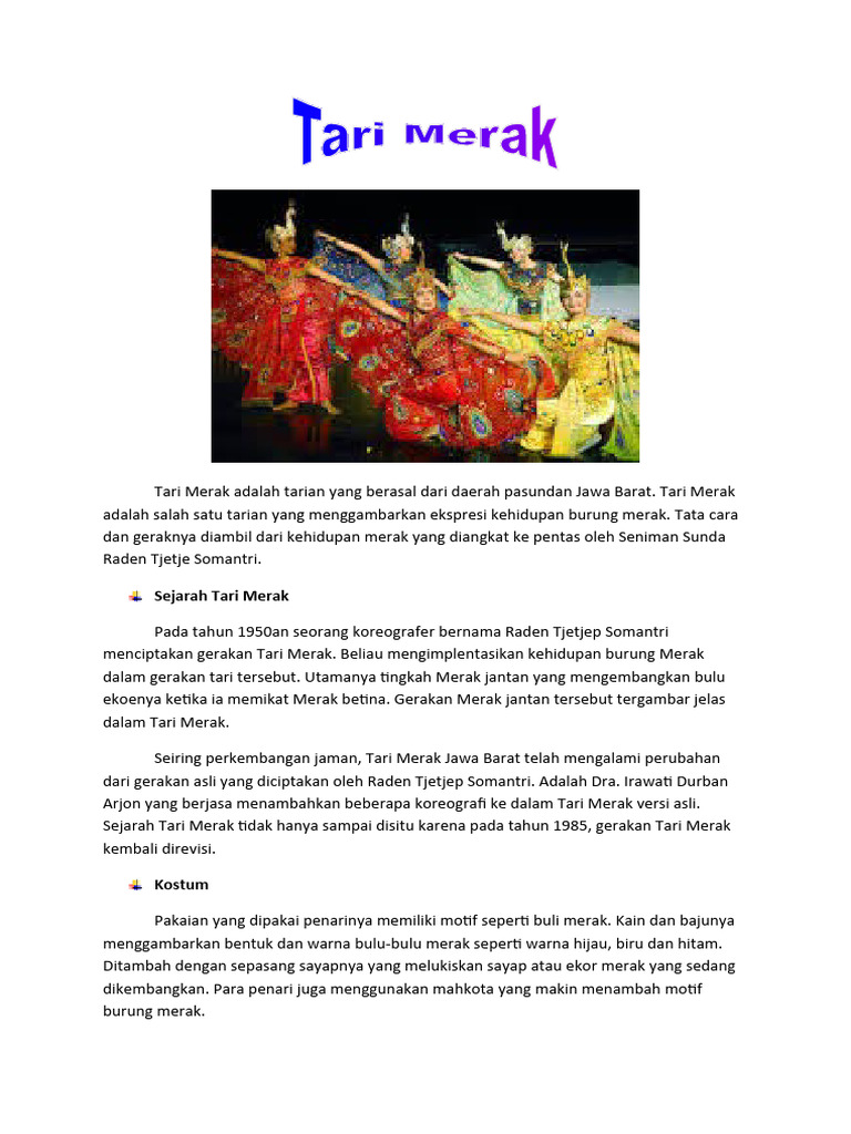 Tari Merak - SBK | PDF | Seni & Disiplin Bahasa | Puisi