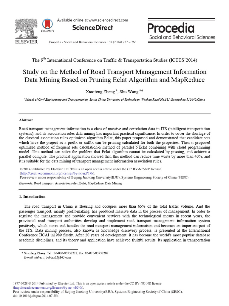 Road Transport Data Mining Optimization | PDF | Map Reduce | Computing