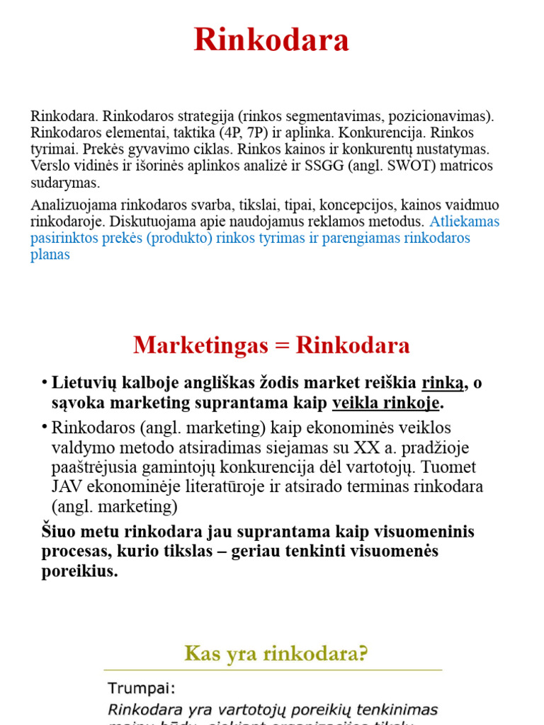 11 Kl. Rinkodara | PDF