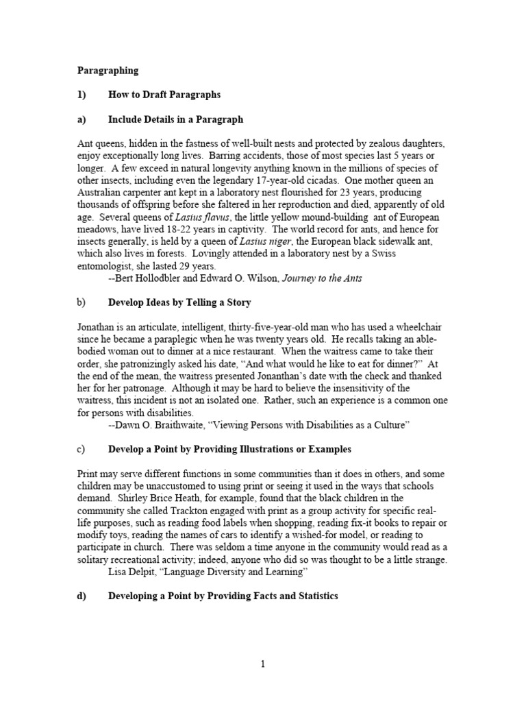 PARAGRAPHING EXERCISES | PDF