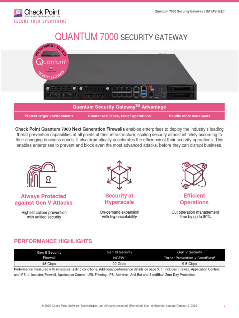 7000 Security Gateway Datasheet | PDF | Firewall (Computing) | Ip Address