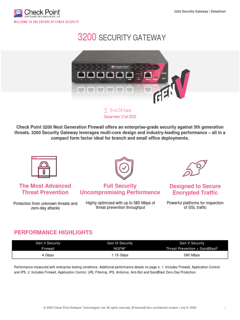 Check Point 3200 Security Gateway Datasheet | PDF | Firewall (Computing ...