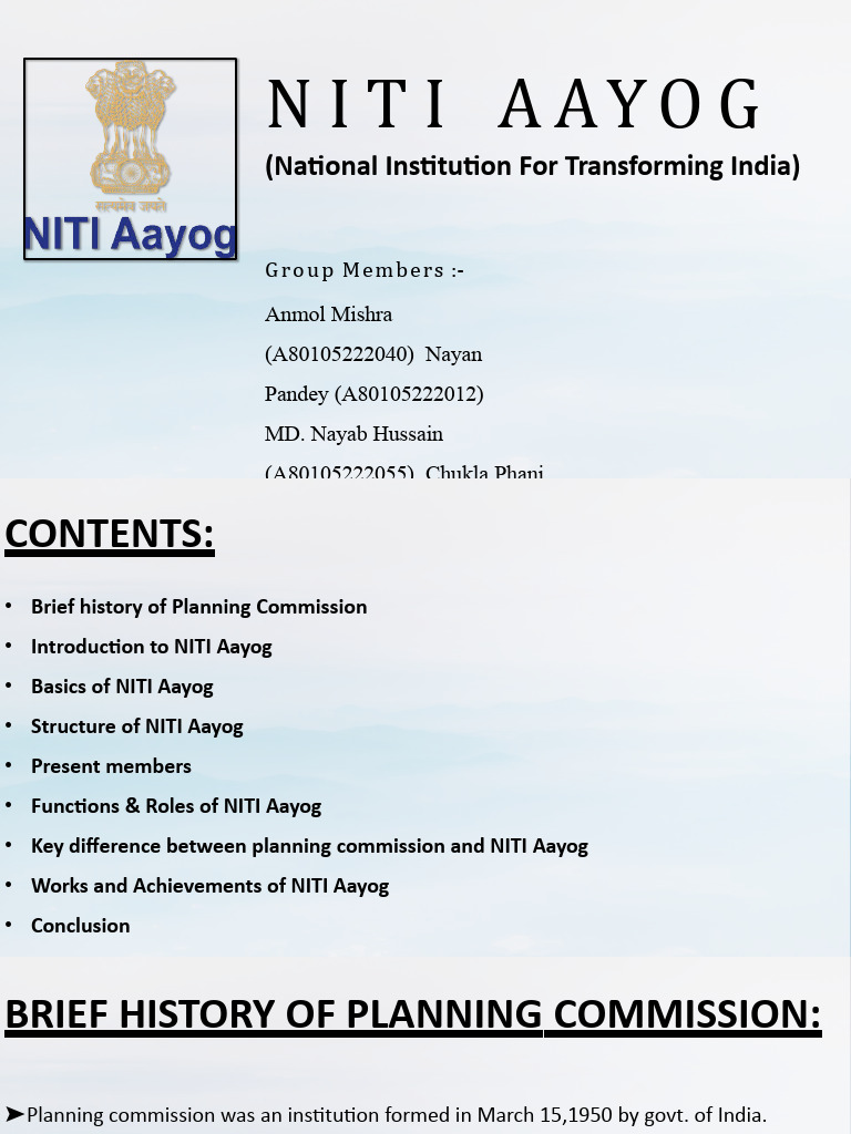 NITI Aayog | PDF | Economies | Government Of India