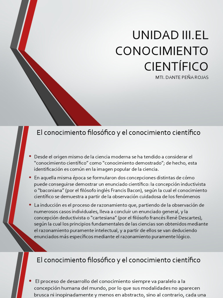 UNIDAD III. El Conocimiento Científicopptx | PDF | Conocimiento | Teoría