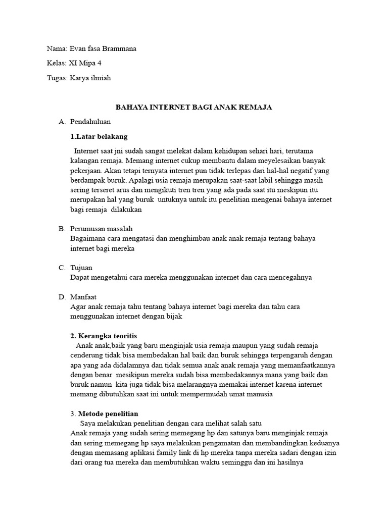 Bahaya Internet bagi Remaja | PDF | Ilmu Sosial | Gaya Hidup