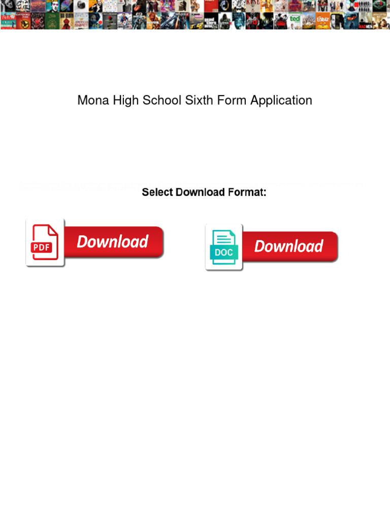 Mona High School Sixth Form Guide | PDF | Gamal Abdel Nasser