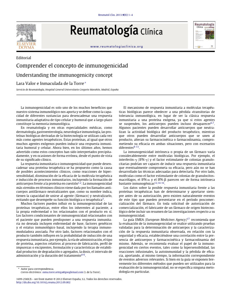 Definición y relevancia de la inmunogenicidad | PDF | Antígeno | Anticuerpo