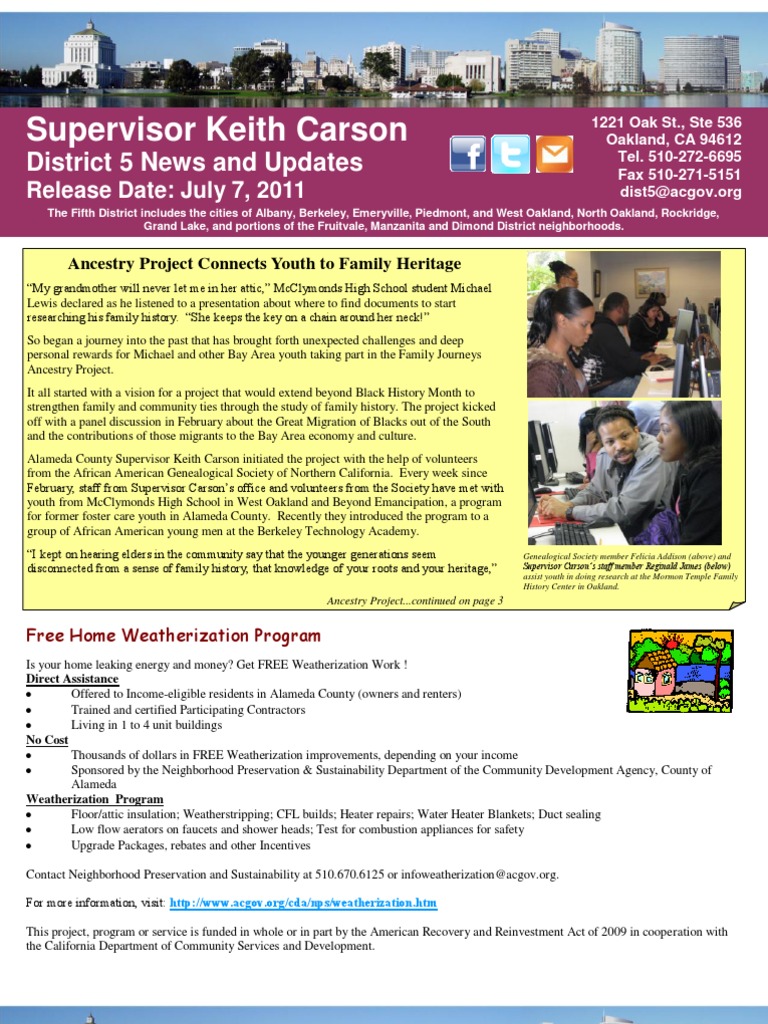 Supervisor Keith Carson: District 5 News and Updates | PDF | Oakland ...
